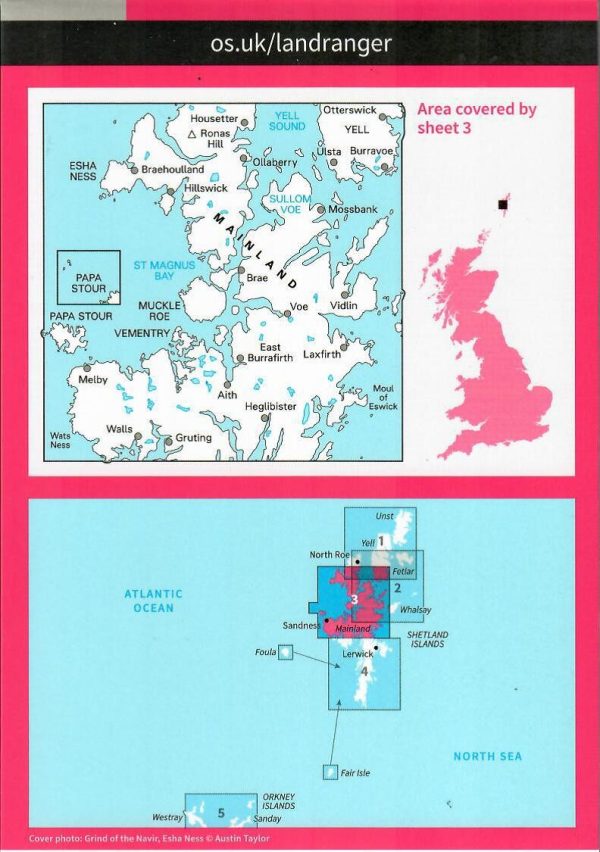 Shetland – North Mainland – 3 – OS Landranger Map – The Orcadian Bookshop
